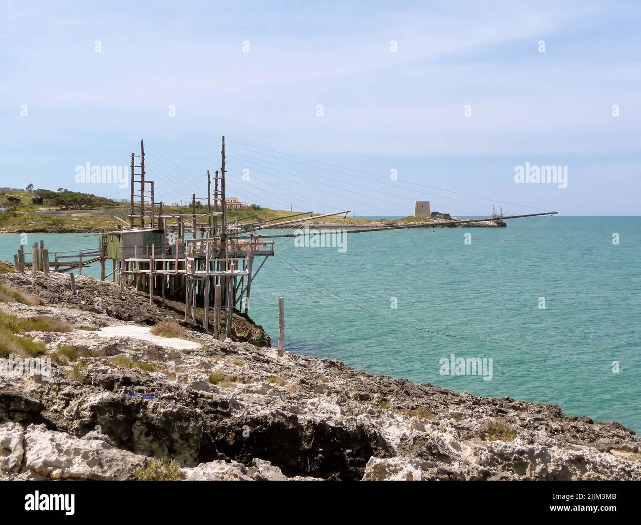 The beautiful sea view shot with a new building under construction ...
