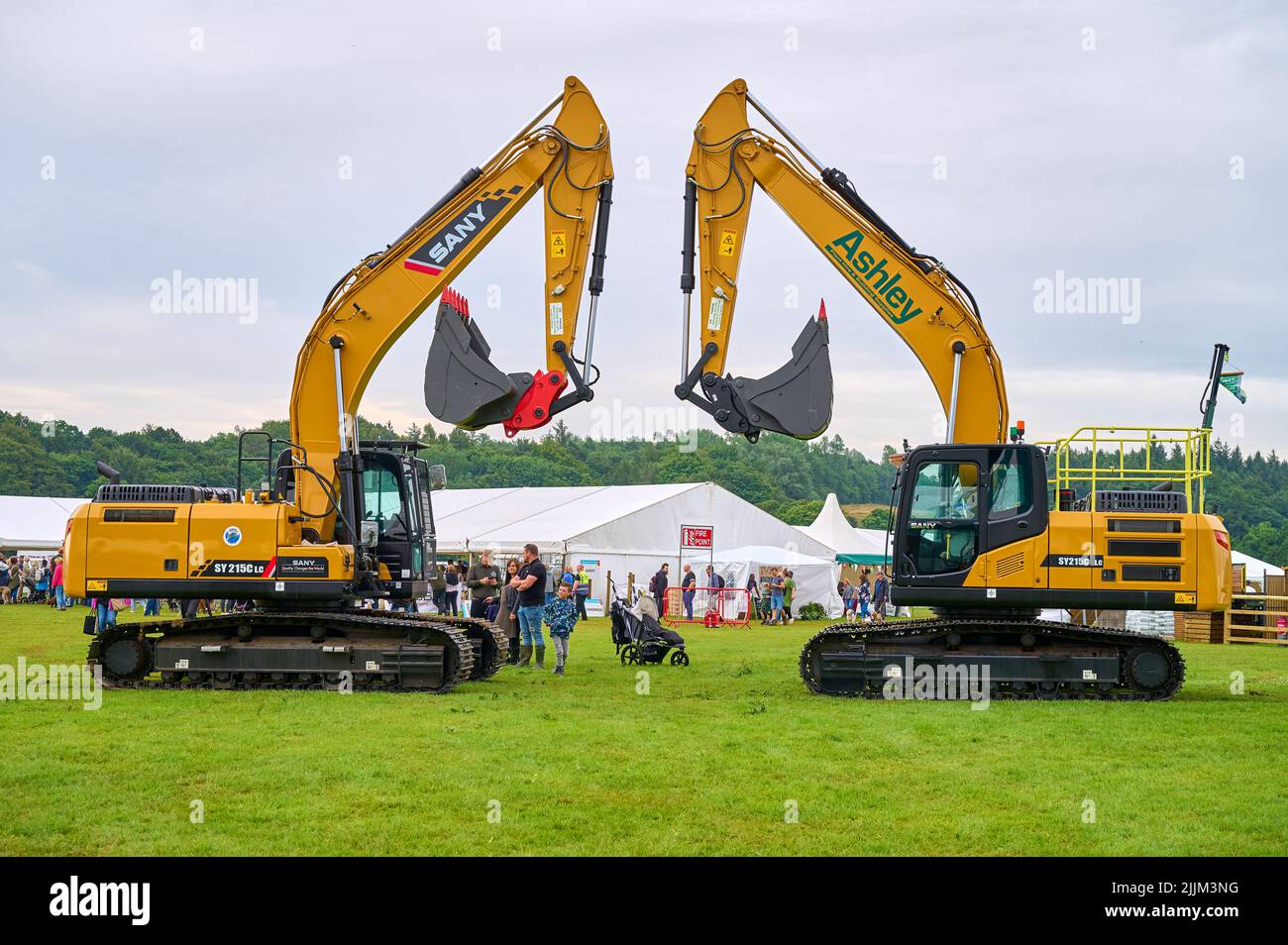 Two Sany SY215C excavators on display ay Royal Lancashire Show 2022 ...