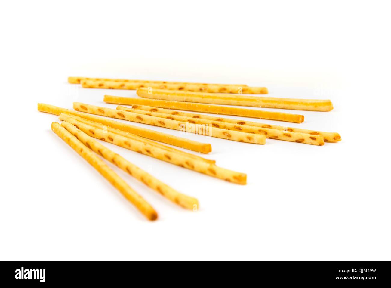 Yellow corn snack sticks top down view isolated over white Stock Photo ...