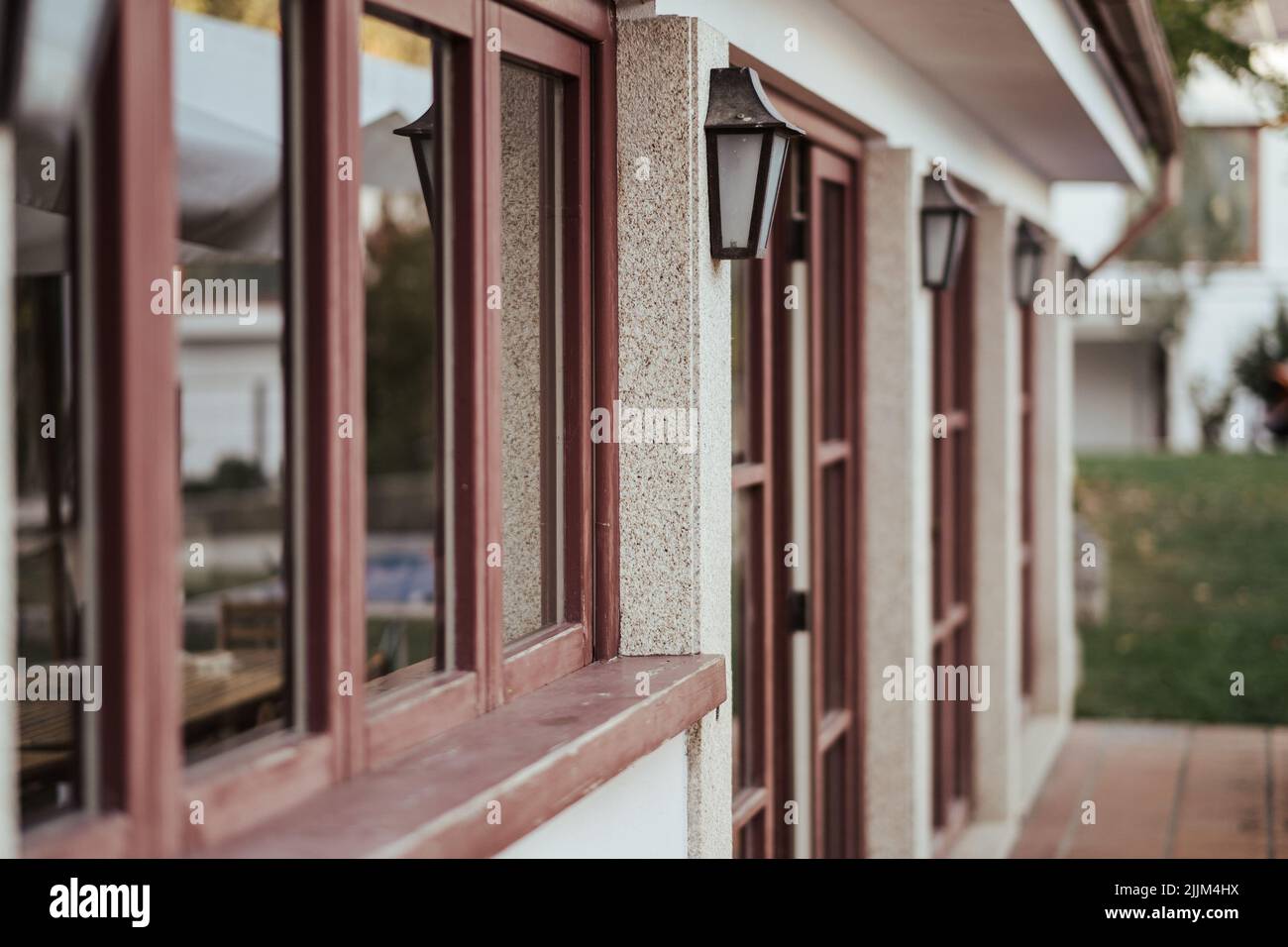 Brown windows hi-res stock photography and images - Alamy