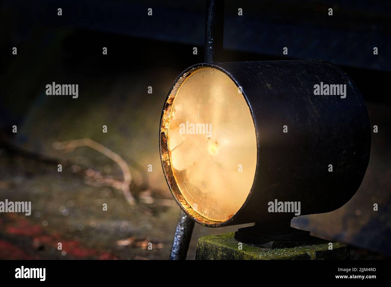 Headlight of a historic steam locomotive Stock Photo - Alamy