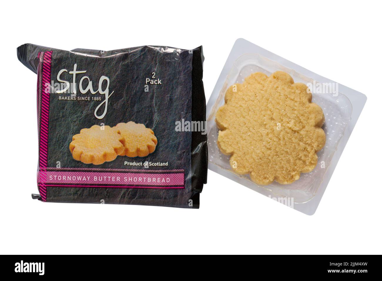 Packet of Stag Stornoway Butter Shortbread product of Scotland opened ...