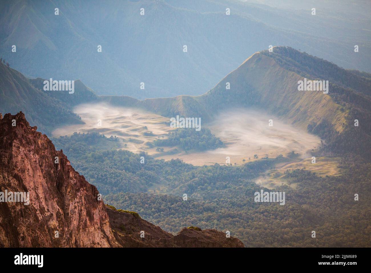 A beautiful view of the Mount Rinjani in Indonesia Stock Photo - Alamy
