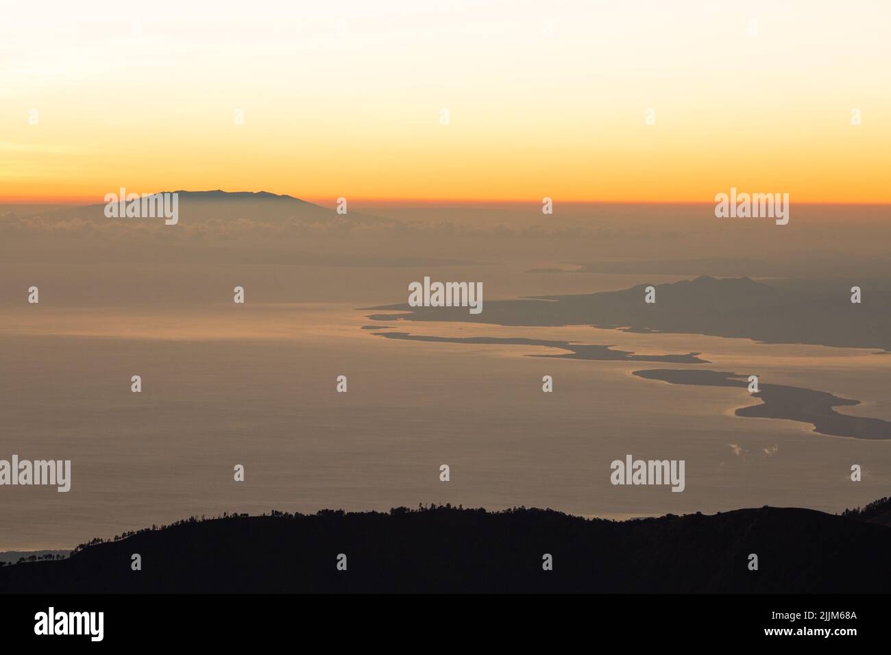 A beautiful view of the Mount Rinjani in Indonesia Stock Photo - Alamy