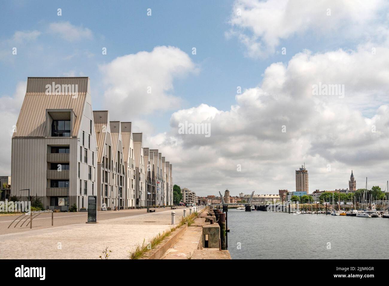 Modern architecture at Dunkerque's Port du Grand Large, France Stock ...