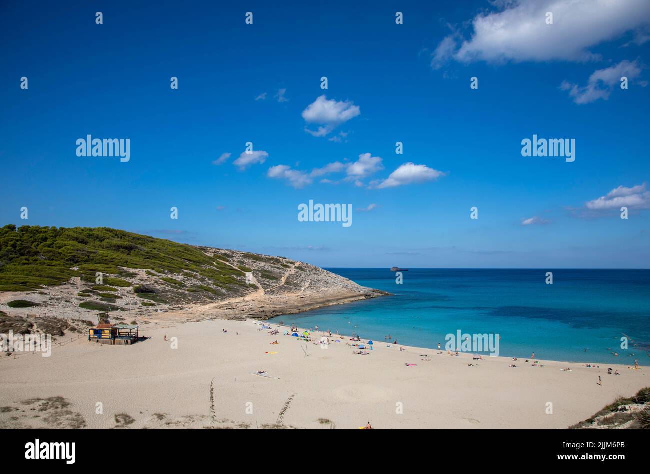 A view of the Cala Torta beach on a sunny day in Majorca Stock Photo ...