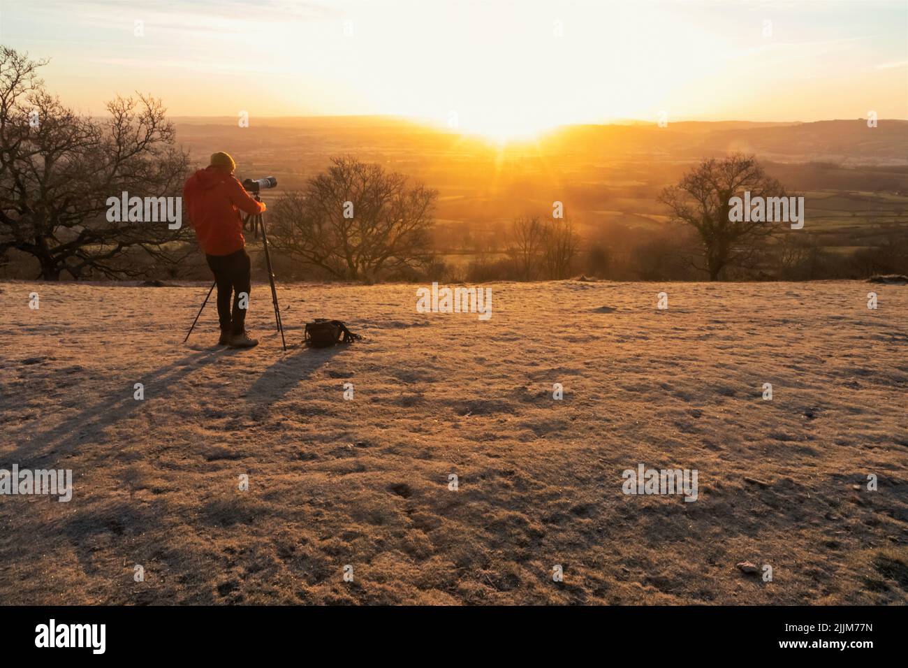 England, Dorset, Lambert's Castle, Photographer Photographing the ...