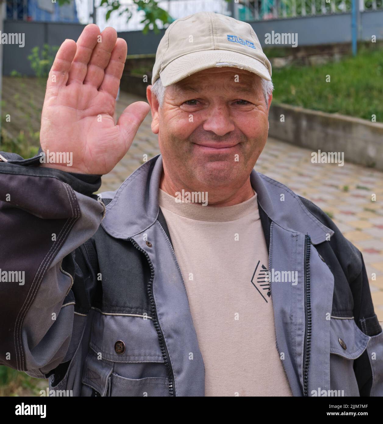 grandfather smiling happy waving hand greeting Happy old man senior ...