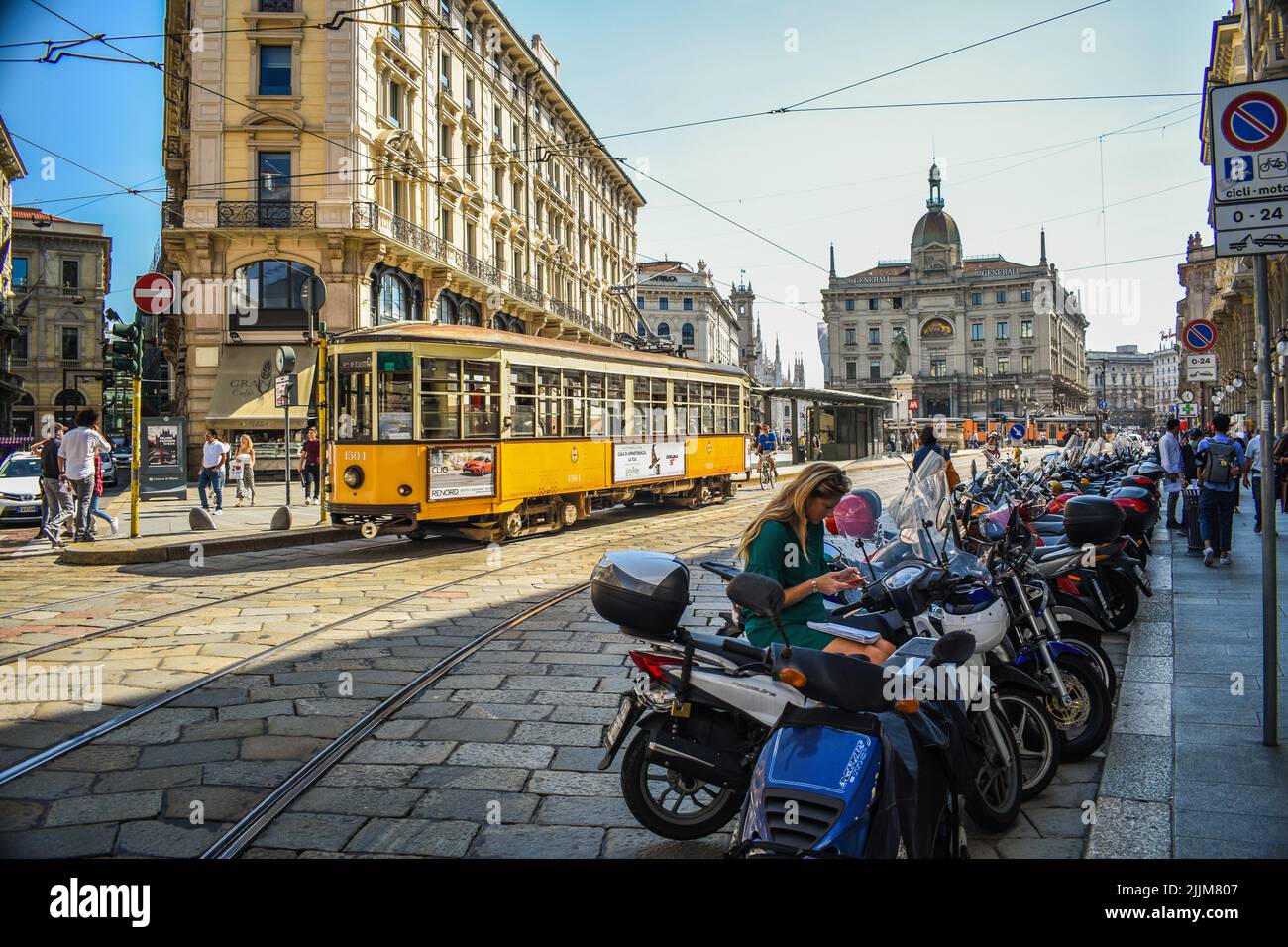 A beautiful view of Via Dante street in Milan, Italy Stock Photo - Alamy