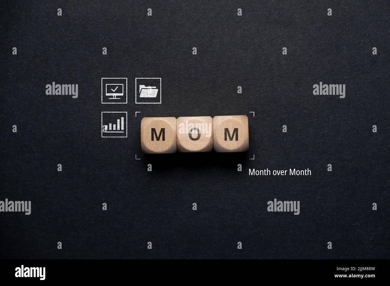 Concept business marketing acronym MOM or Month over Month Stock Photo ...