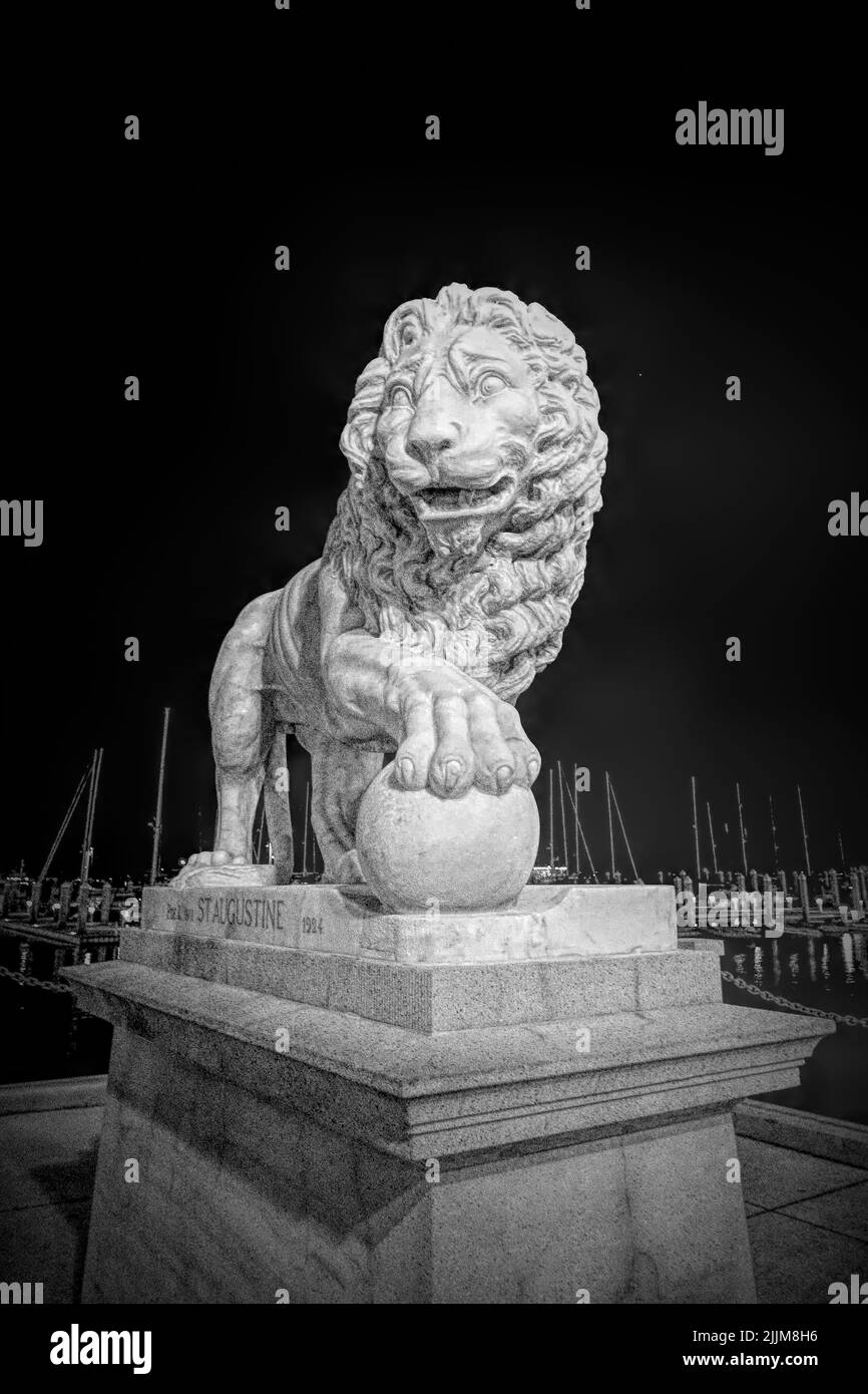 St augustine bridge of lions Black and White Stock Photos & Images - Alamy