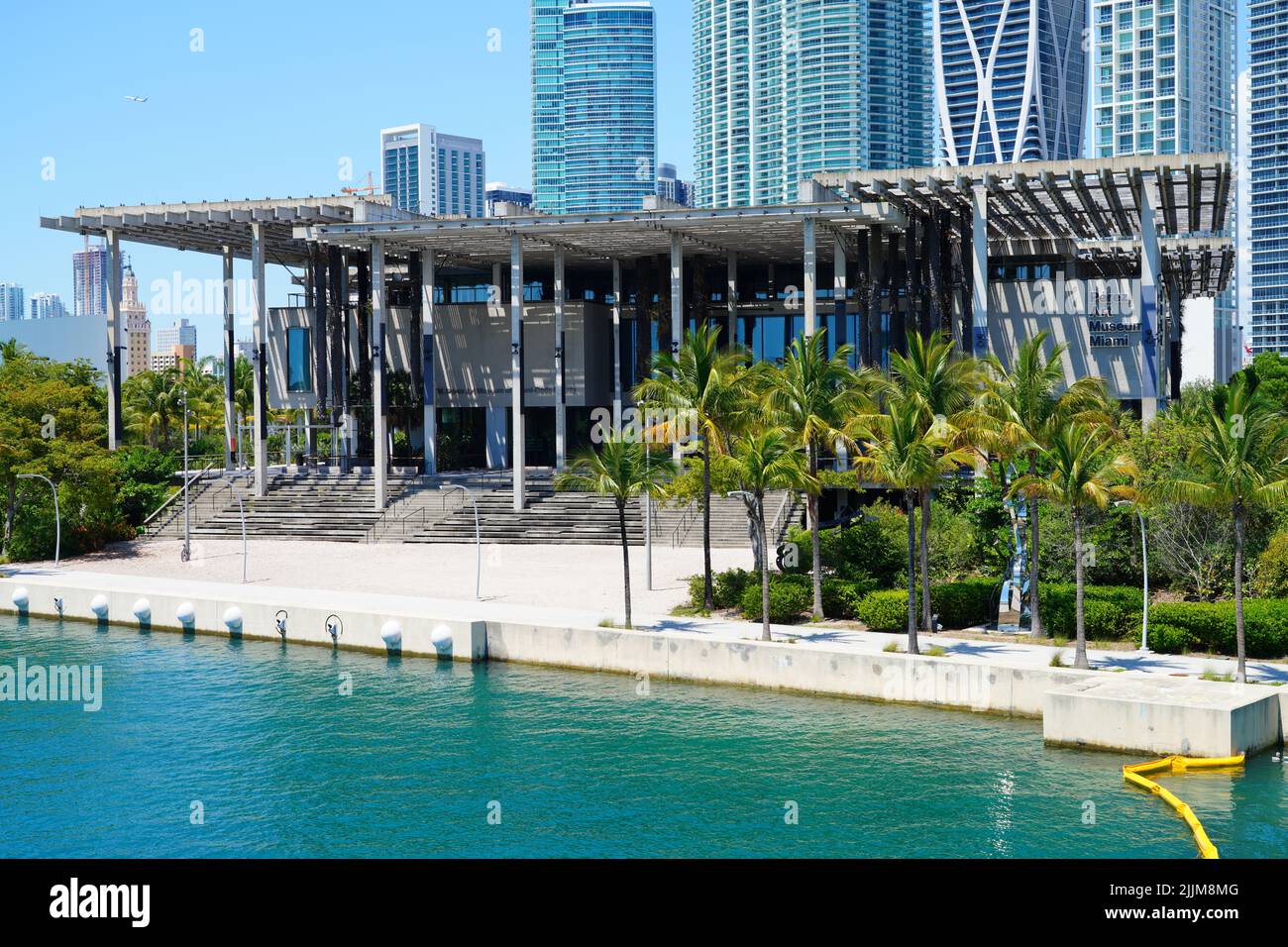 MIAMI, FL -18 MAY 2022- View of the Perez Art Museum Miami (PAMM), a ...