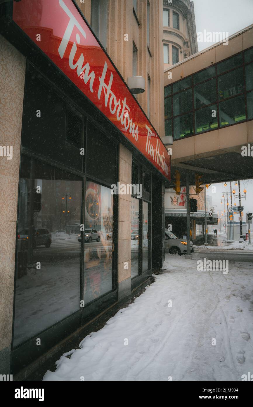 The glass building facades on a winter day Stock Photo - Alamy