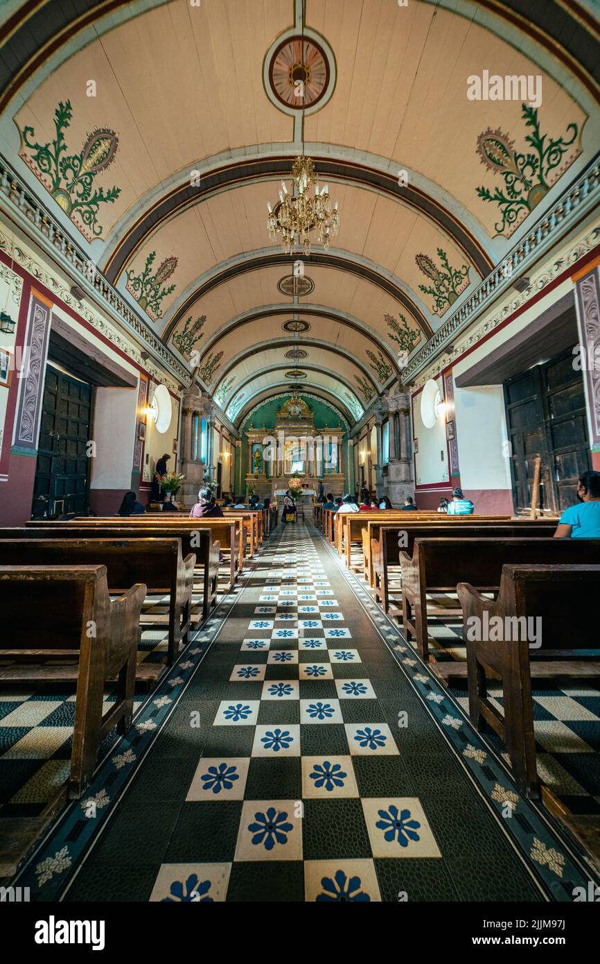 A vertical shot of the inside of a temple Stock Photo - Alamy