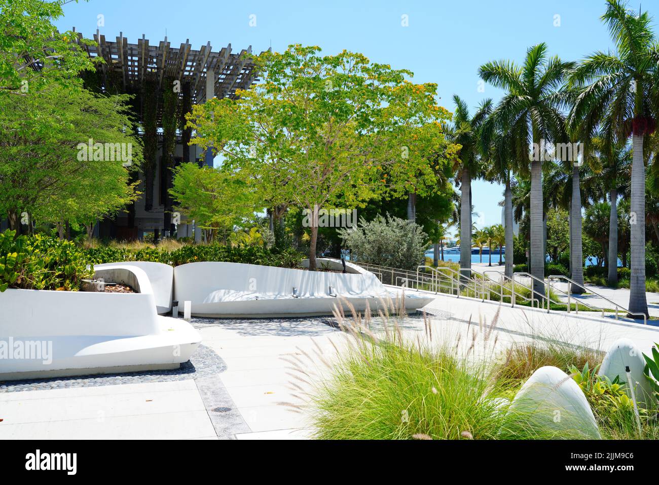 MIAMI, FL -18 MAY 2022- View of the Perez Art Museum Miami (PAMM), a ... MIAMI, FL -18 MAY 2022- View of the Perez Art Museum Miami (PAMM), a ...