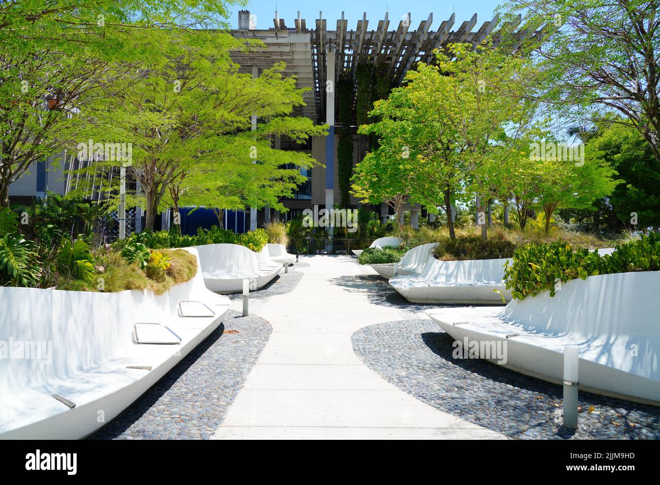MIAMI, FL -18 MAY 2022- View of the Perez Art Museum Miami (PAMM), a ...