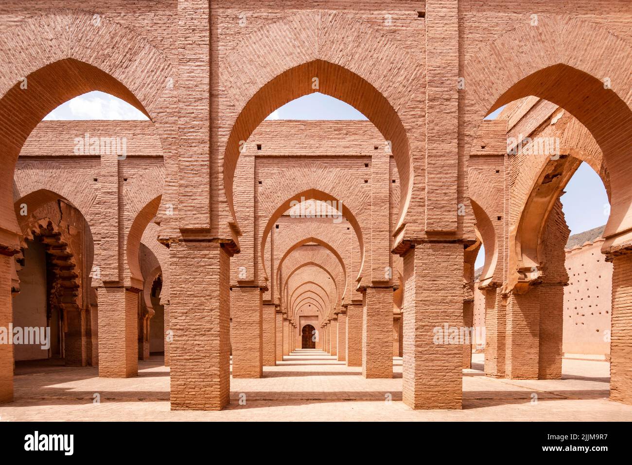 Interior architecture of TinMal Mosque - Morocco Stock Photo - Alamy