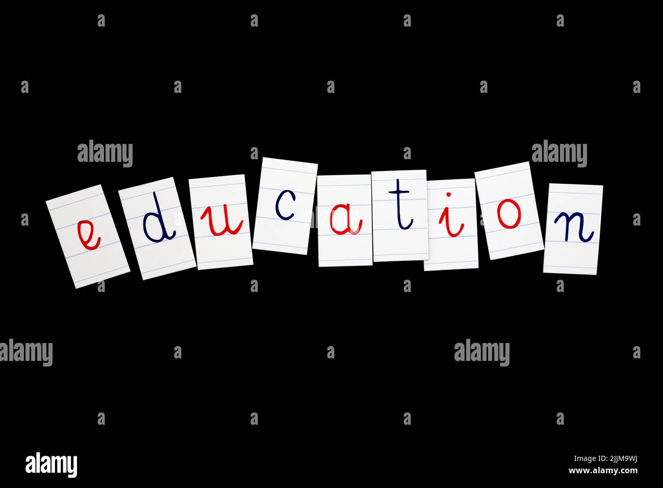 Education lettering inscription isolated on blackboard Stock Photo - Alamy