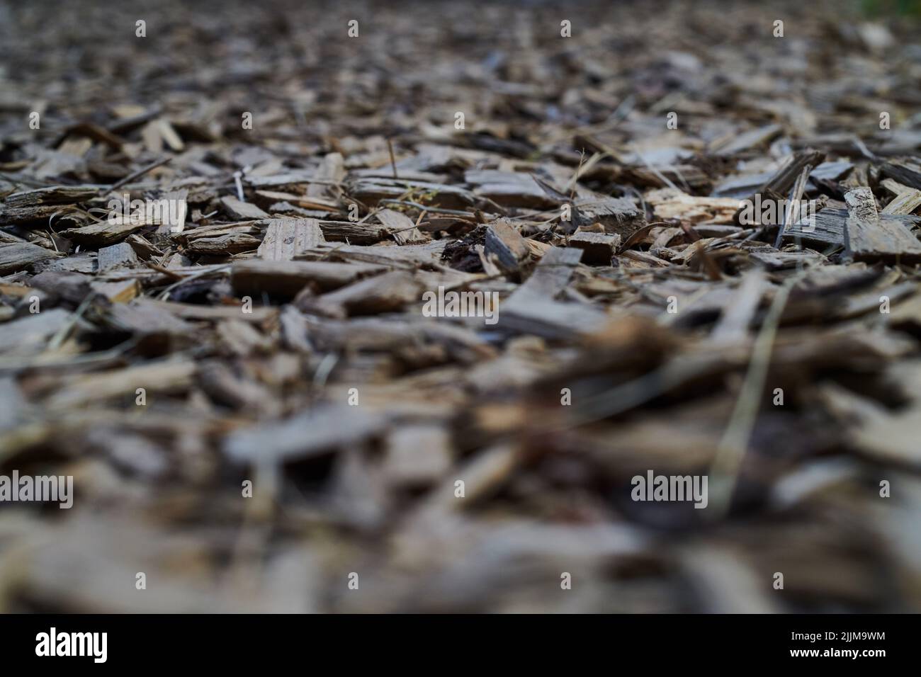 Wooden tree bark on the ground to sustain a mountain path Stock Photo ...