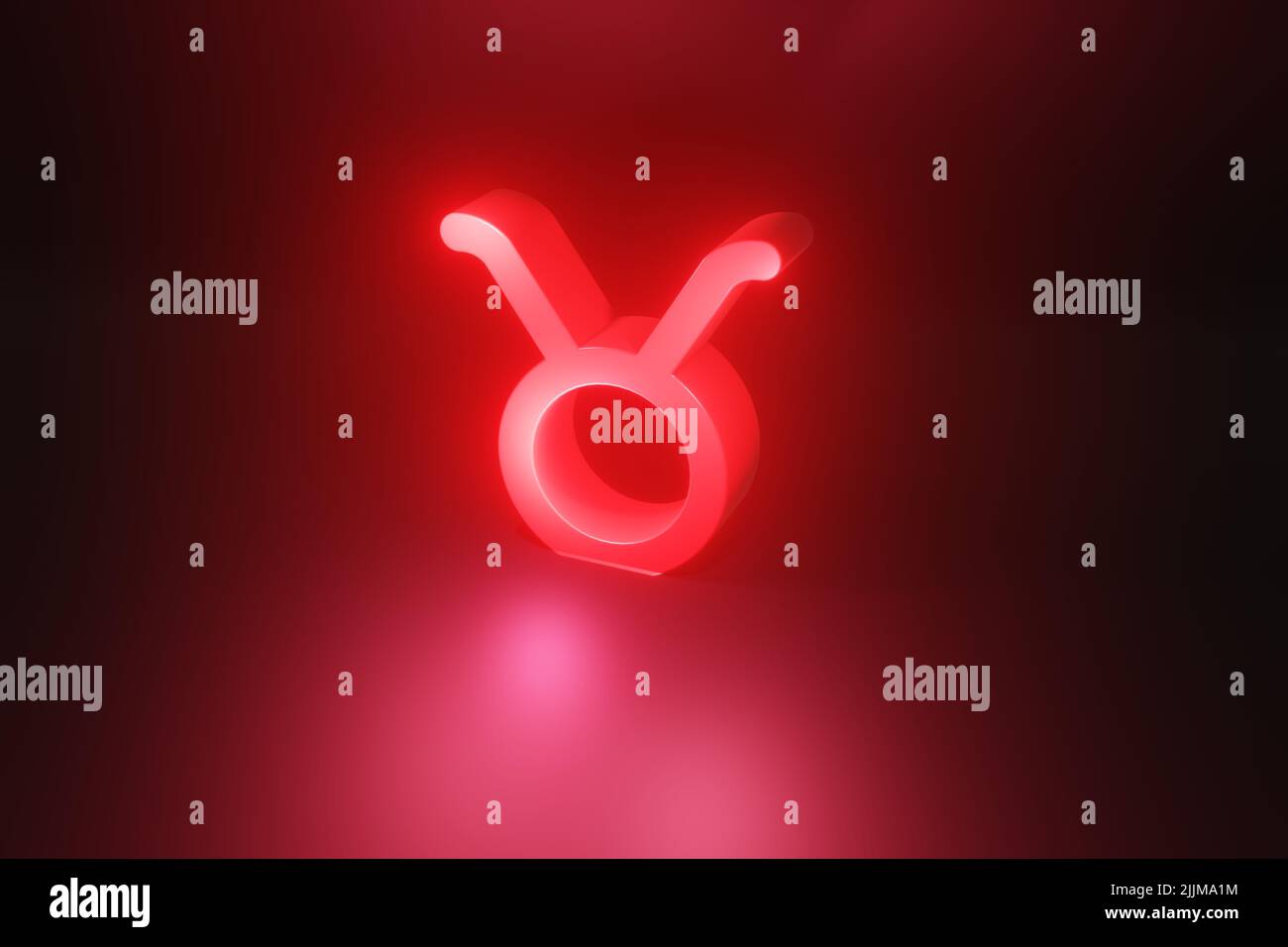 Taurus red neon zodiac symbol, red neon glow horoscope sign 3D render Stock Photo - Alamy