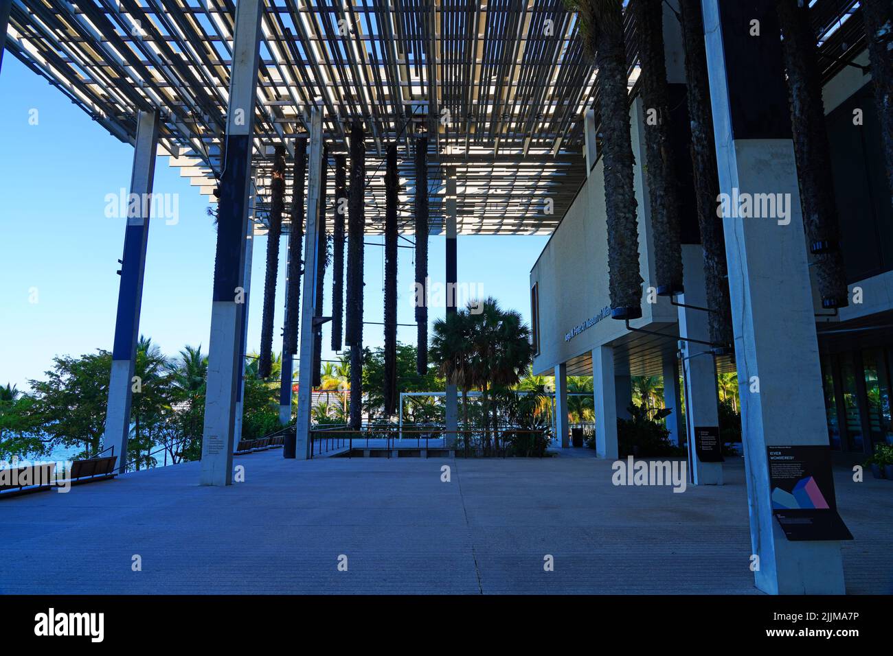 MIAMI, FL -18 MAY 2022- View of the Perez Art Museum Miami (PAMM), a ...