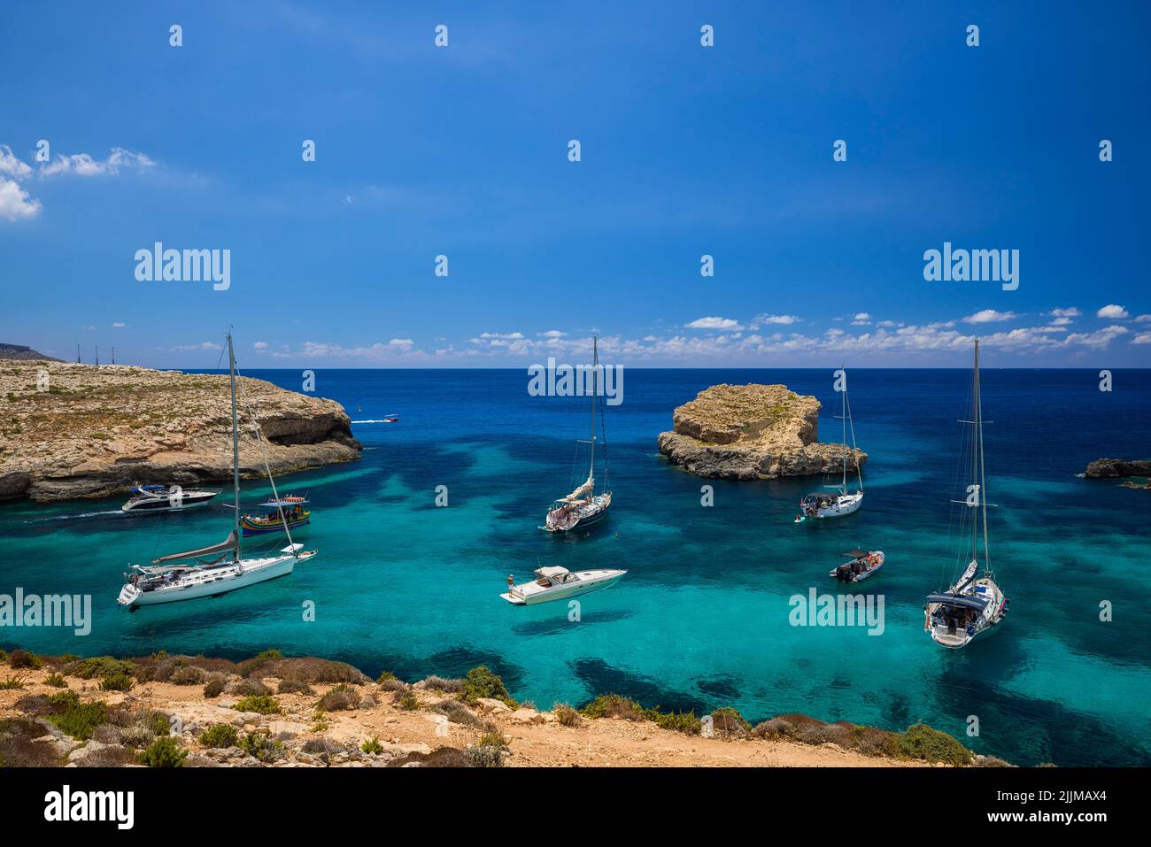 Comino, Malta 11 JUL 2022. Images of the Famous Blue Lagoon. Malta ...