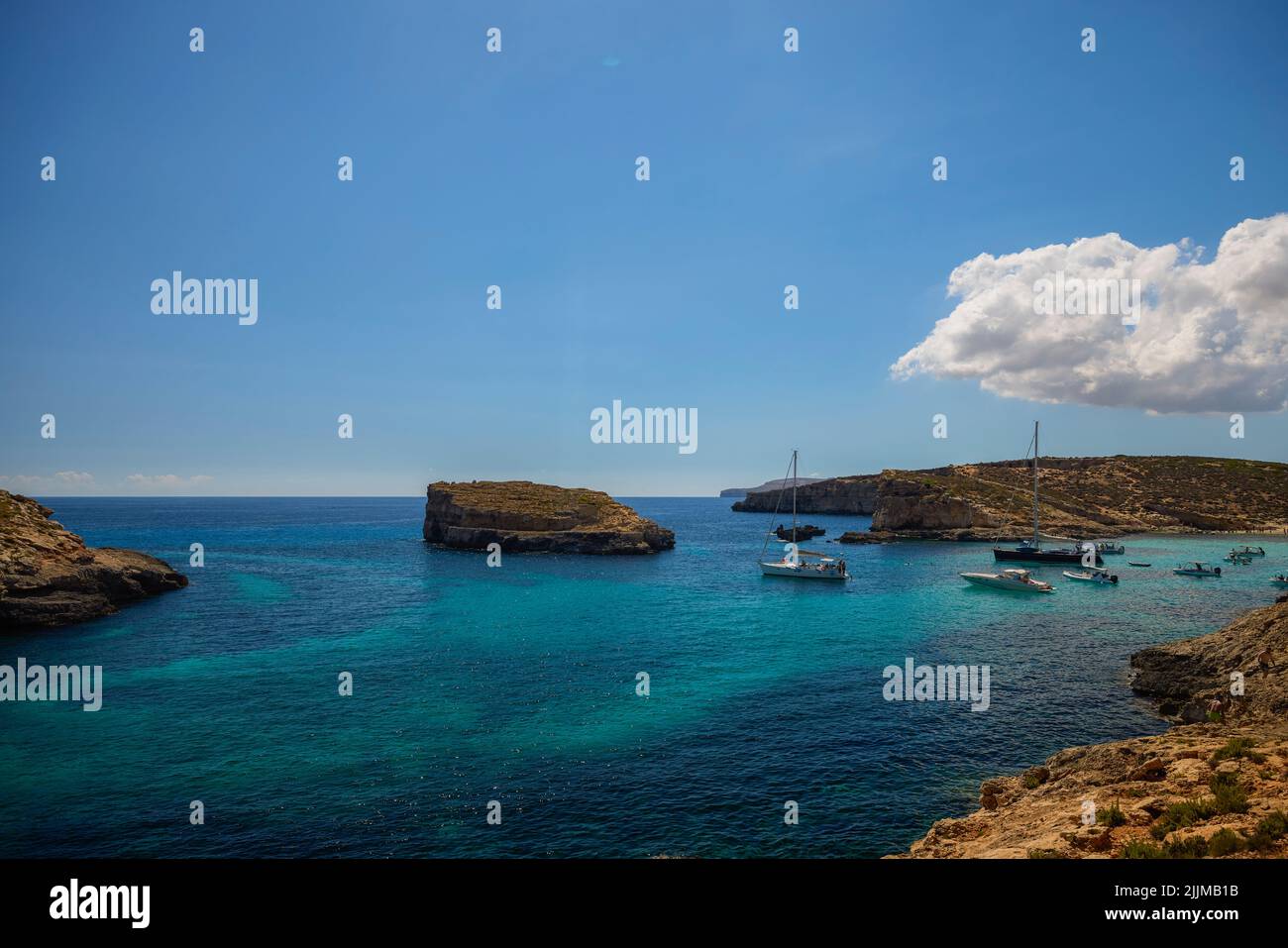 Comino, Malta 11 JUL 2022. Images of the Famous Blue Lagoon. Malta ...