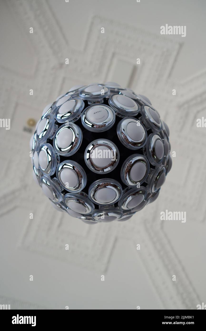 Stunning abstract image of an art deco light hanging on a ceiling Stock ...