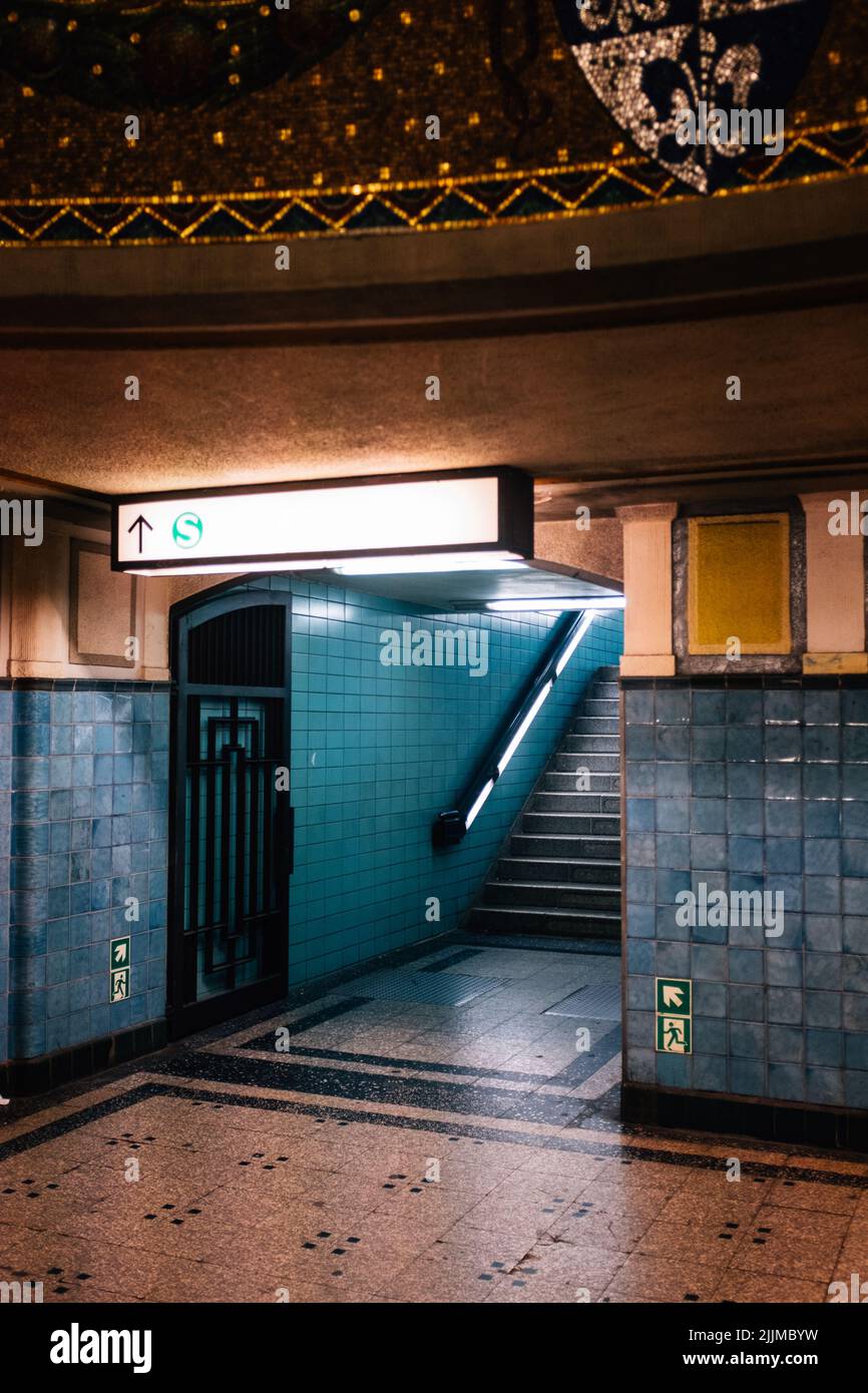 A vertical shot of building corridor interior Stock Photo - Alamy