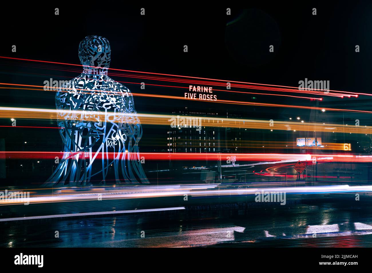 The public Source art installation with the Farine Five Roses sign on ...