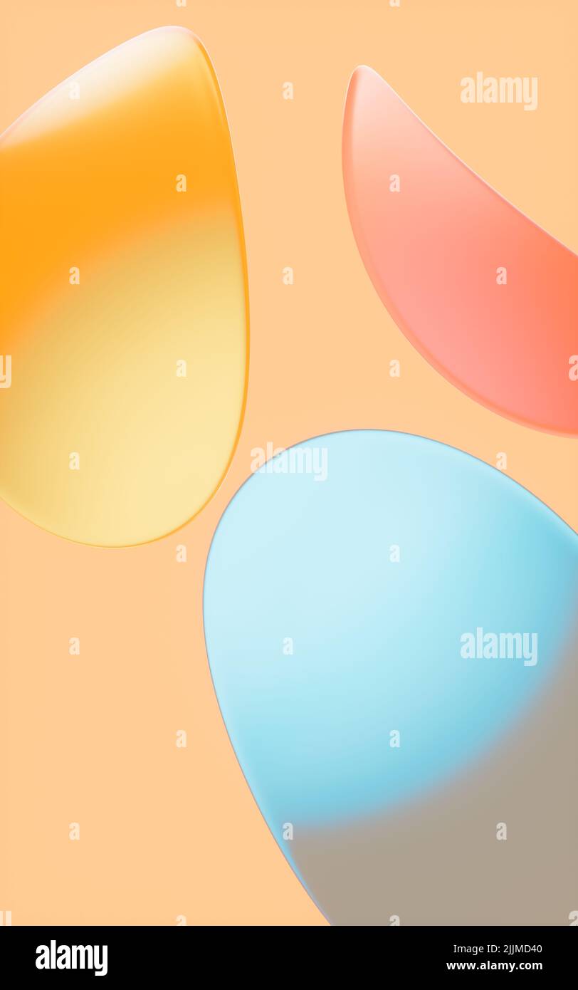 Abstract glass and curves with blue background, 3d rendering. Computer ...