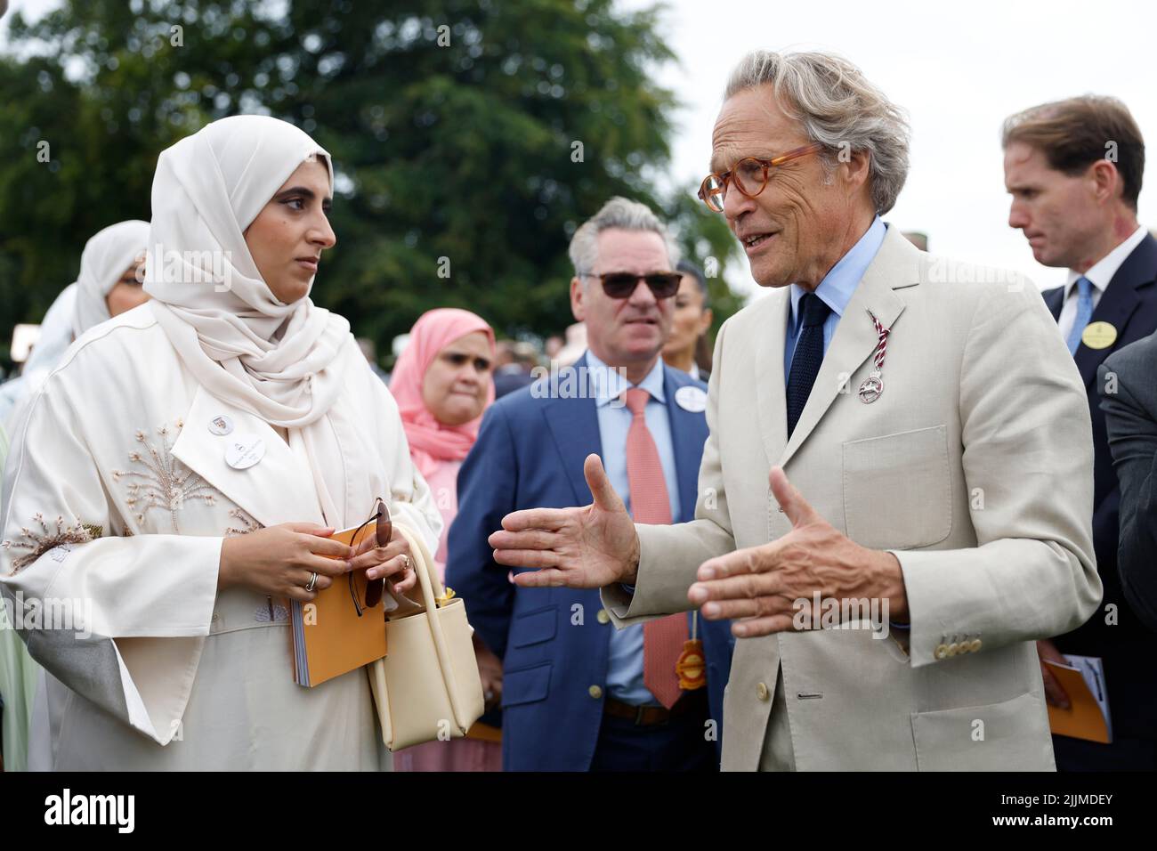 Sheikha Hissa Hamdan Al Maktoum speaks with the Duke of Richmond on day ...