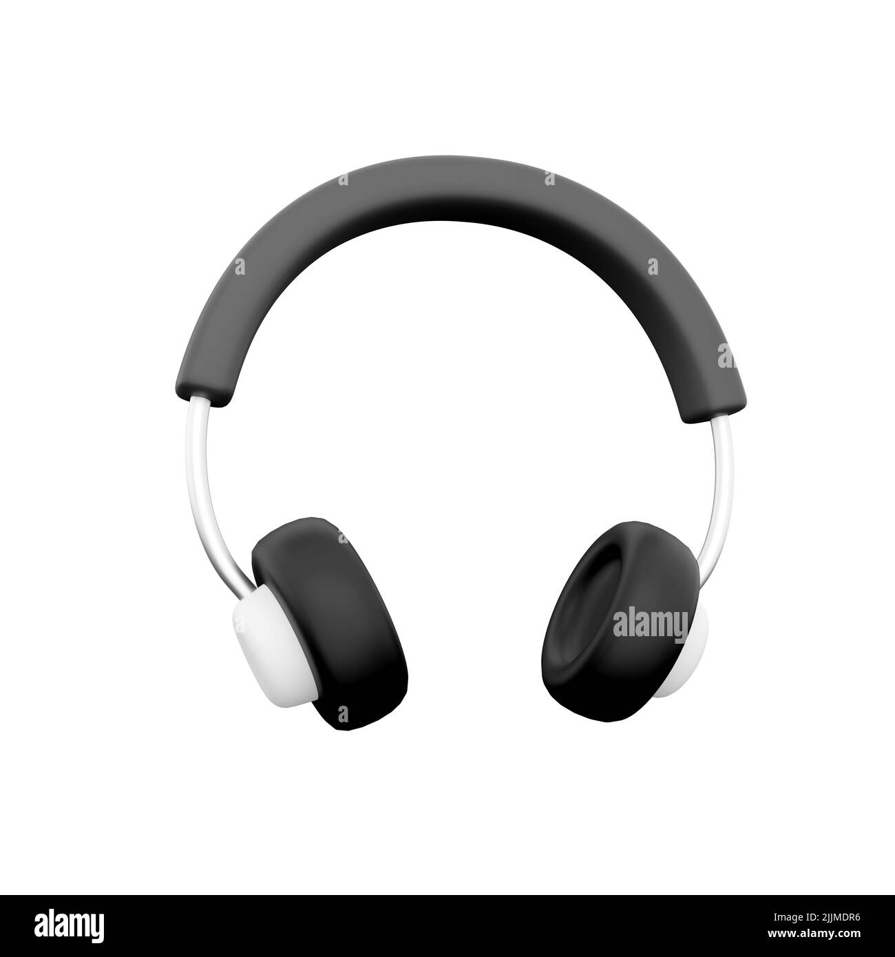 3D render Support operator headphones 3d icon. Professional white ...