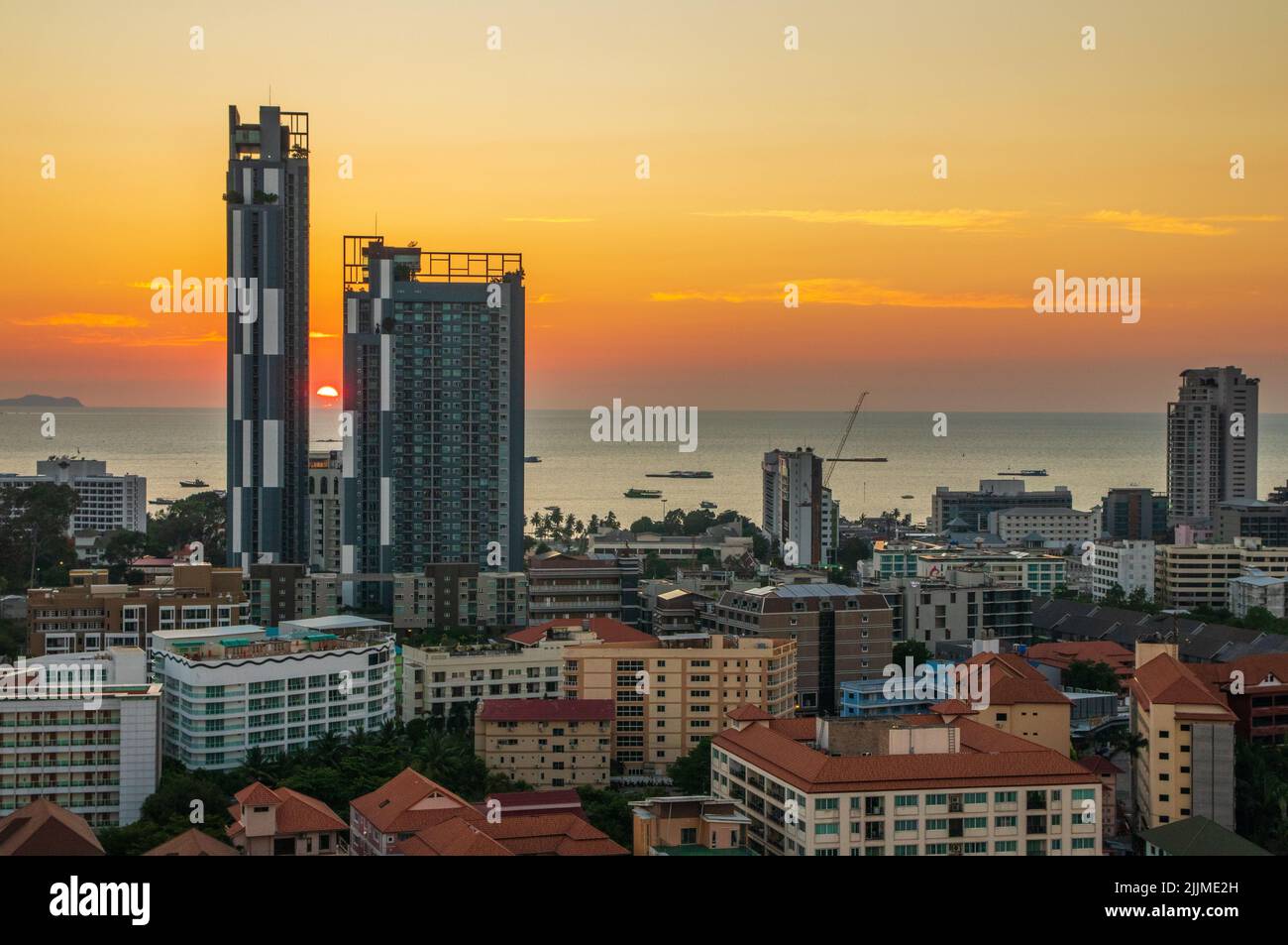 The Cityscape and the buildings of Pattaya District Chonburi Thailand ...