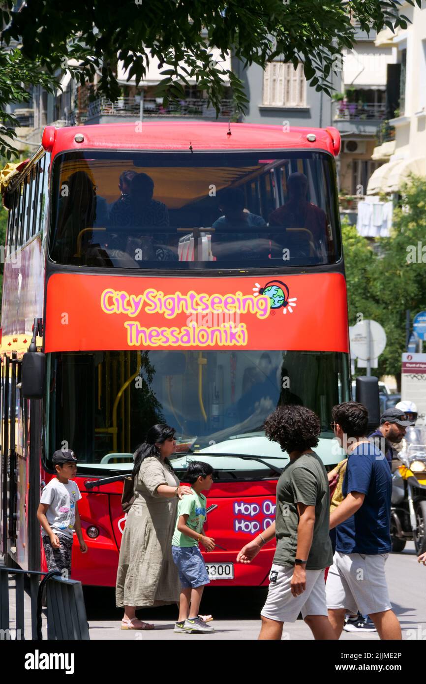 Tourist bus, Thessaloniki, Macedonia, Greece Stock Photo - Alamy
