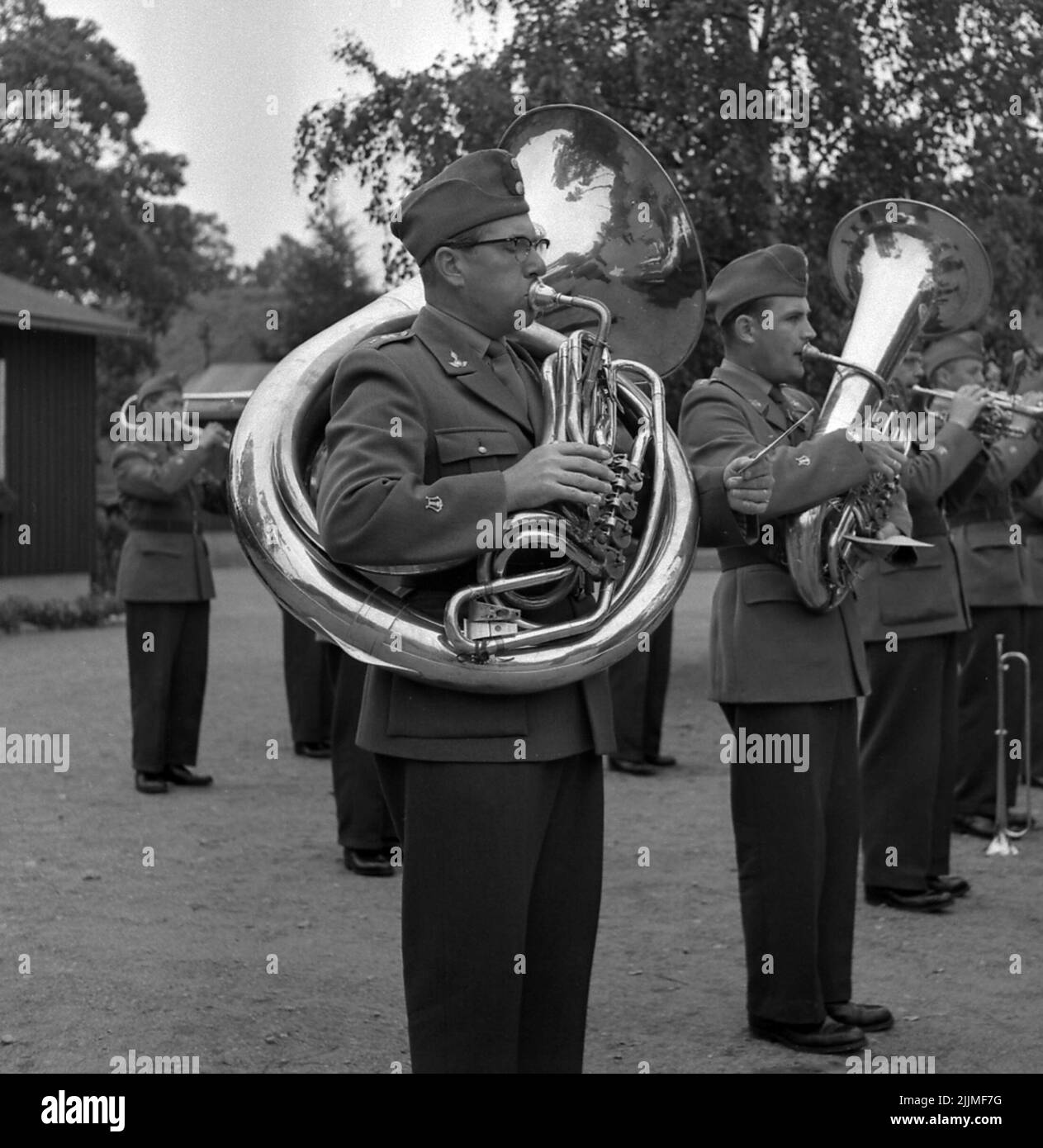 The paratroopers School in Karlsborg 1958. Eagle parade Stock Photo - Alamy