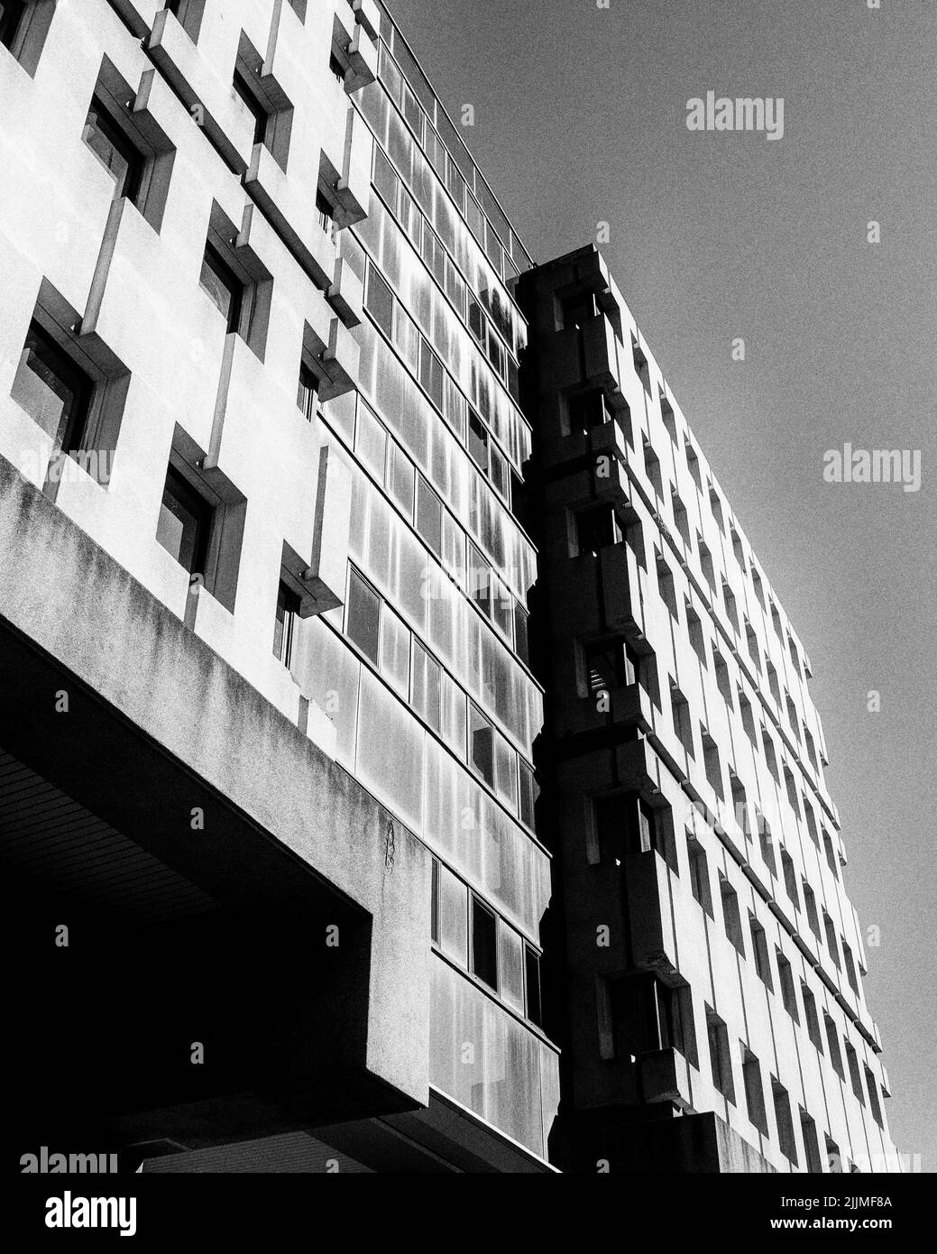A grayscale of modern residential building facades Stock Photo - Alamy