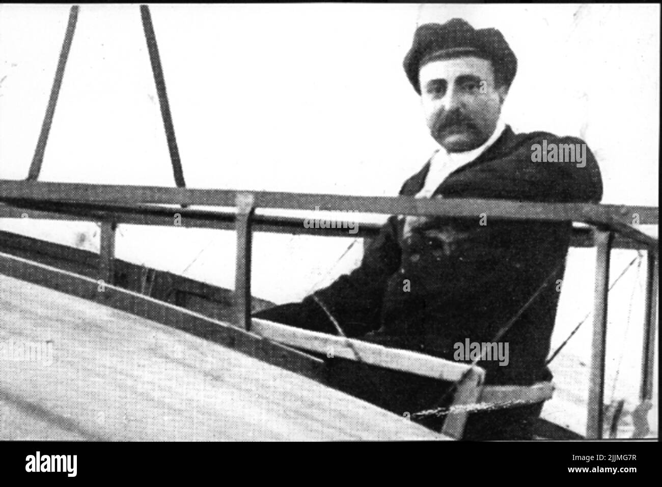 Louis Bleriot -first pilot across the English Channel - in his aircraft ...