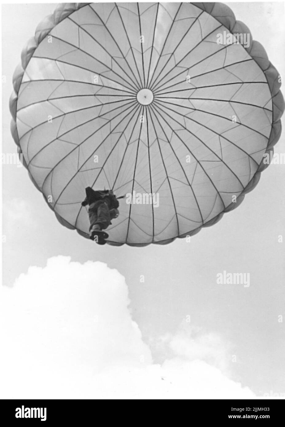 The paratroopers School Karlsborg in the early 1960s. Parachute jumping ...