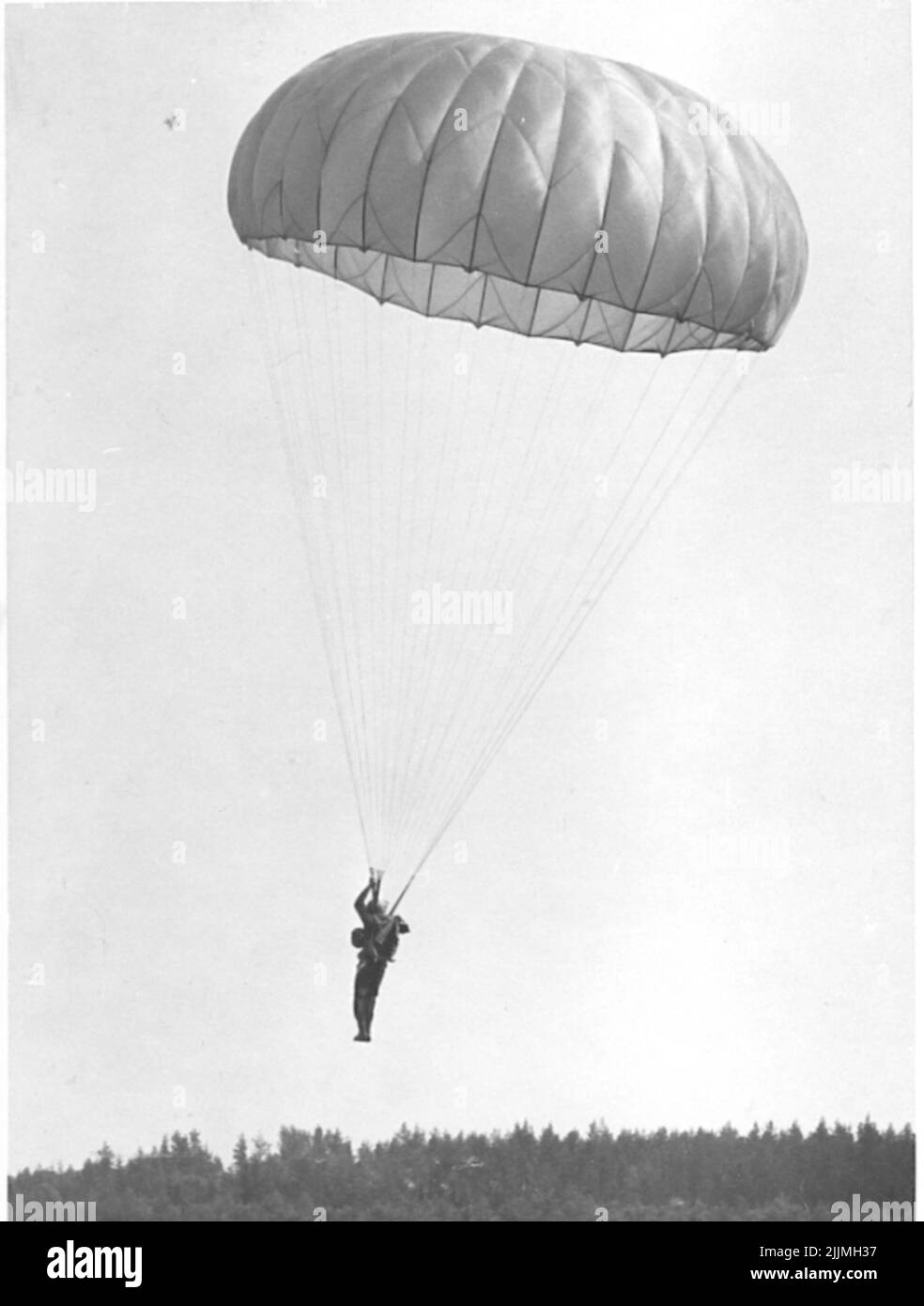 The paratroopers School Karlsborg in the early 1960s. Parachute jumping ...