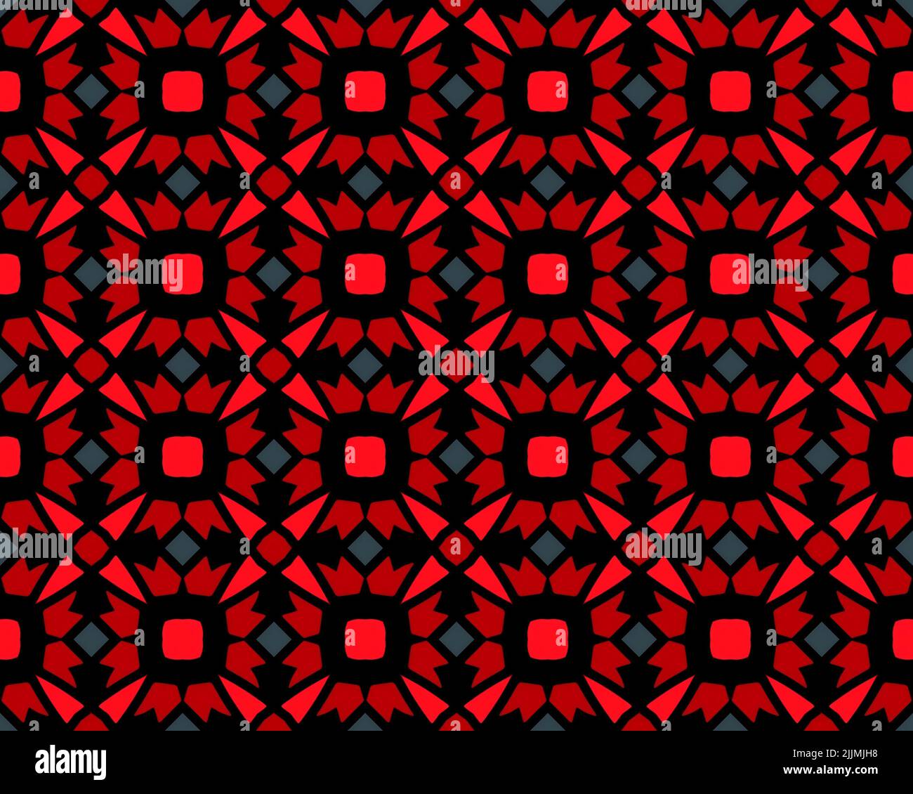 A seamless pattern of colorful squares and floral shapes that can be ...
