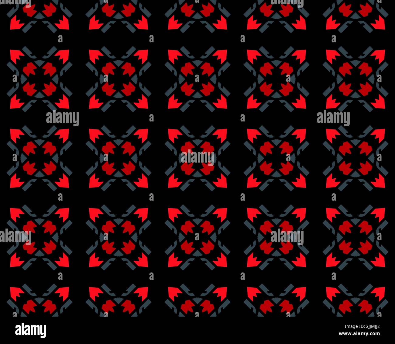 A seamless tile pattern in red and black colors Stock Photo - Alamy
