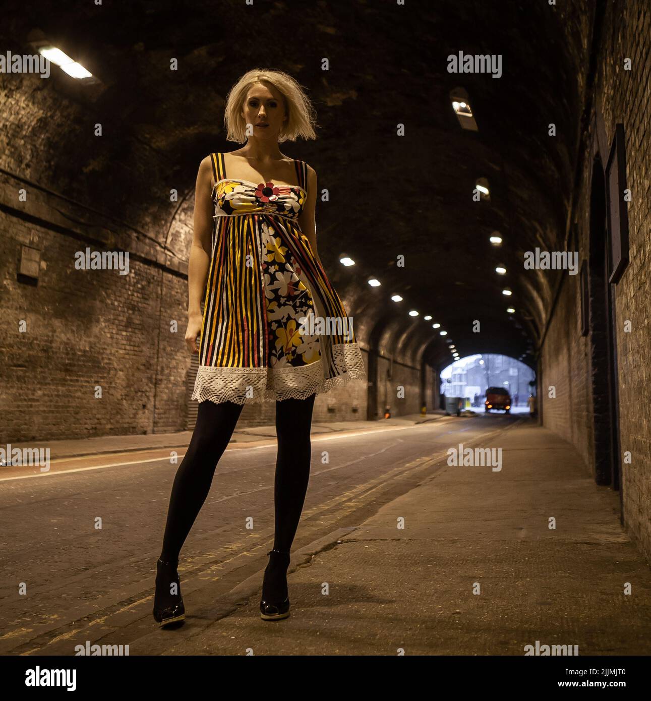 Urban Night Life. Conceptual fashion portraits in a derelict urban ...