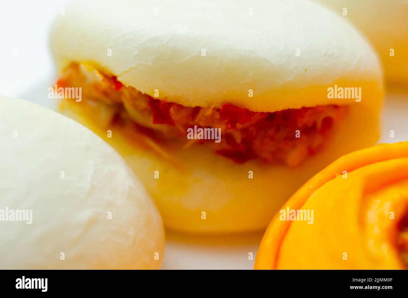 BBQ Jackfruit Bao Buns, Steam cooked seasoned jackfruit and vegetables ...