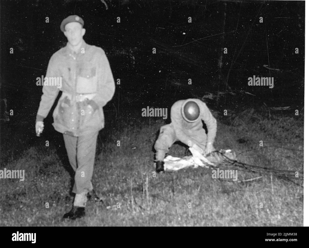 The paratroopers' school in Karlsborg 1950s.night jumping Stock Photo ...