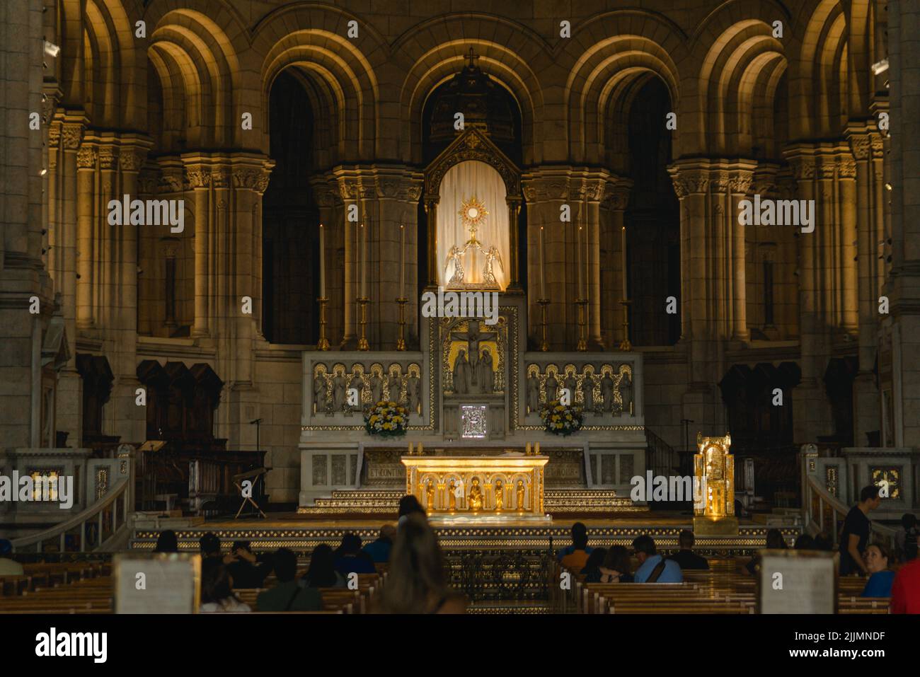 A beautiful Interior shot of the Basilica of the Sacred Heart of Paris ...