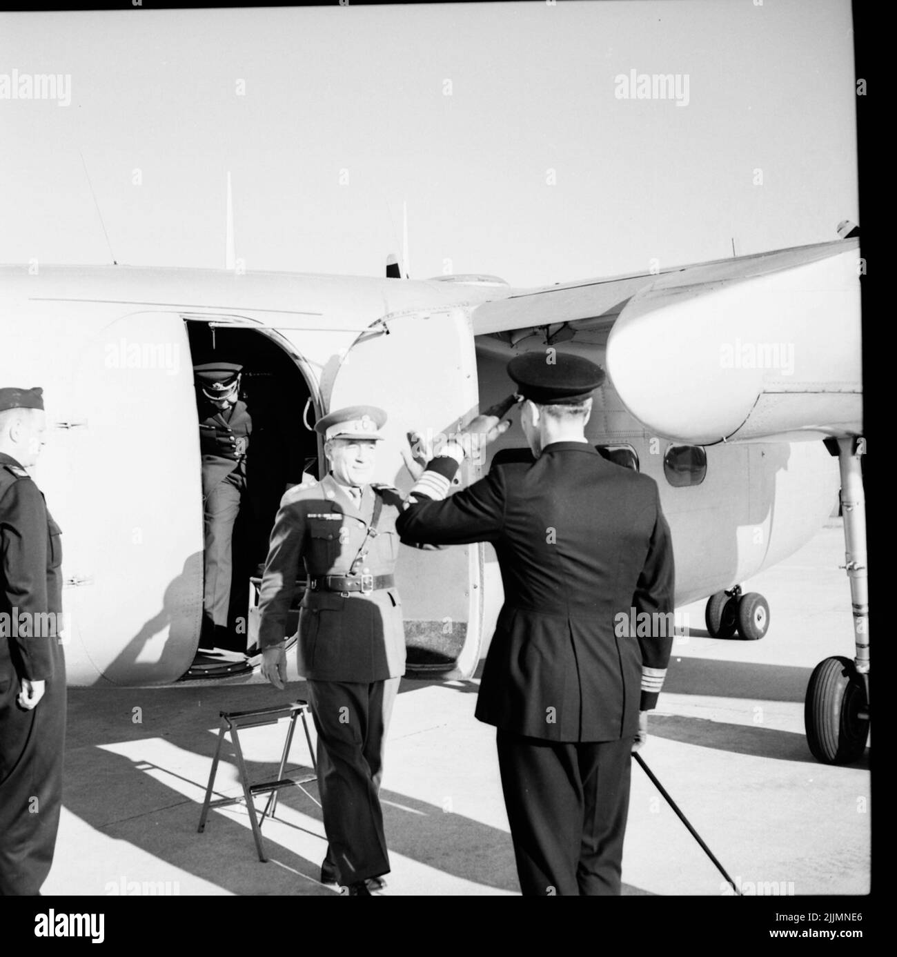 F 6 Karlsborg early 1960s. The Danish Commander -in -Chief Visit Stock ...