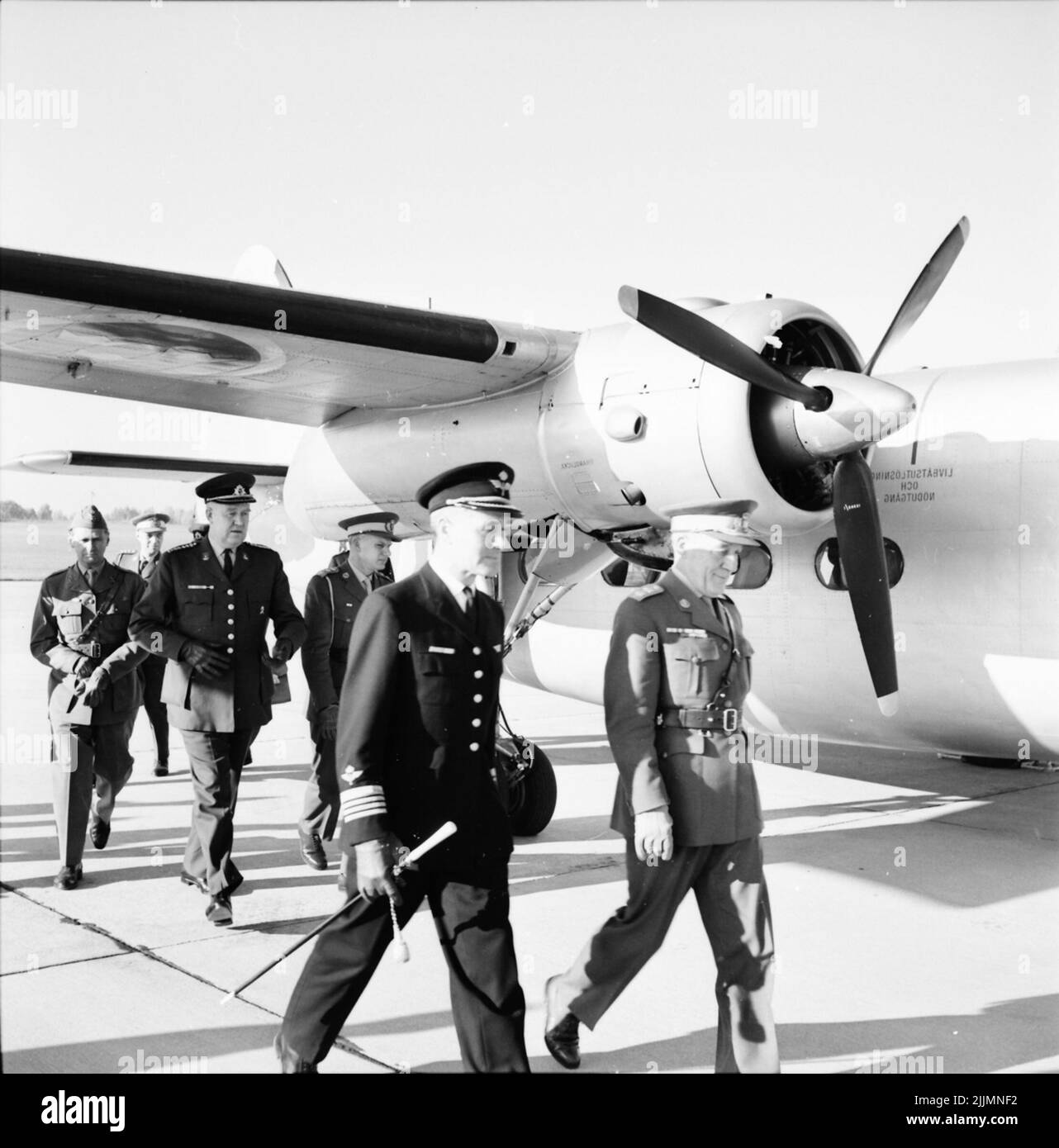 F 6 Karlsborg early 1960s. The Danish Commander -in -Chief Visit Stock ...