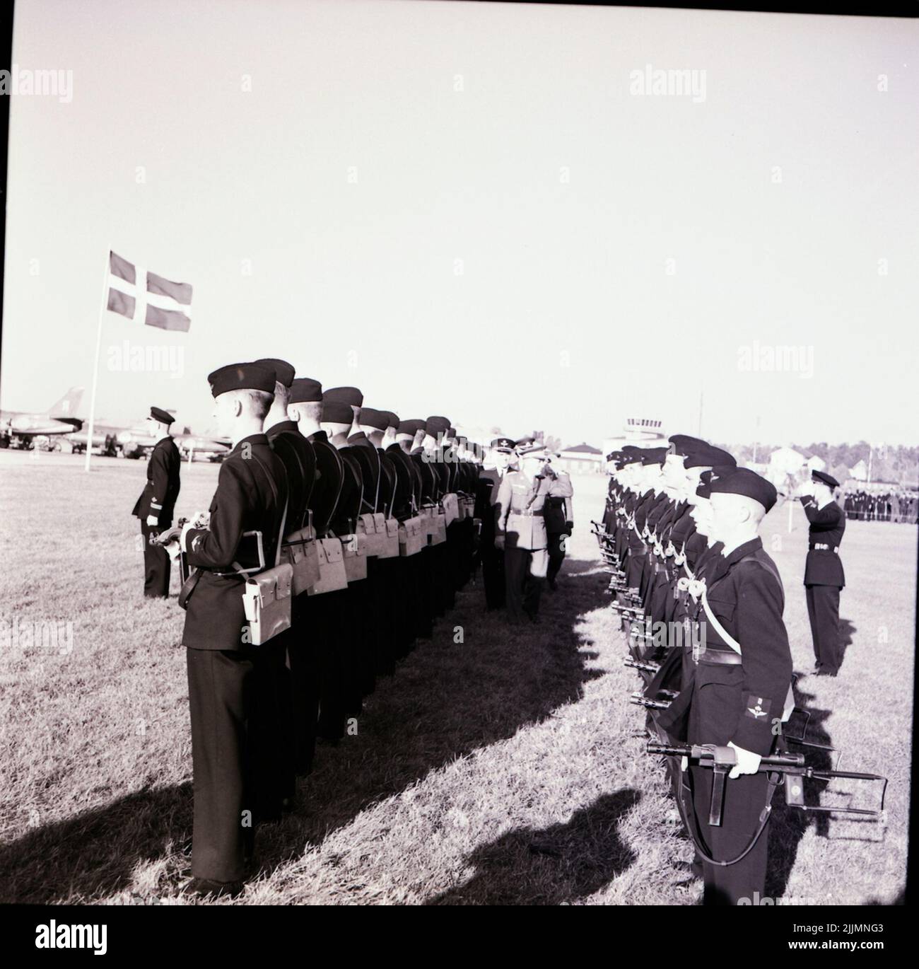 F 6 Karlsborg early 1960s. The Danish Commander -in -Chief Visit Stock ...
