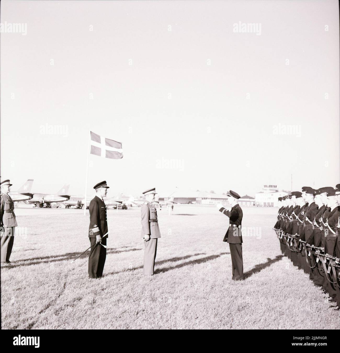 F 6 Karlsborg early 1960s. The Danish Commander -in -Chief Visit Stock ...